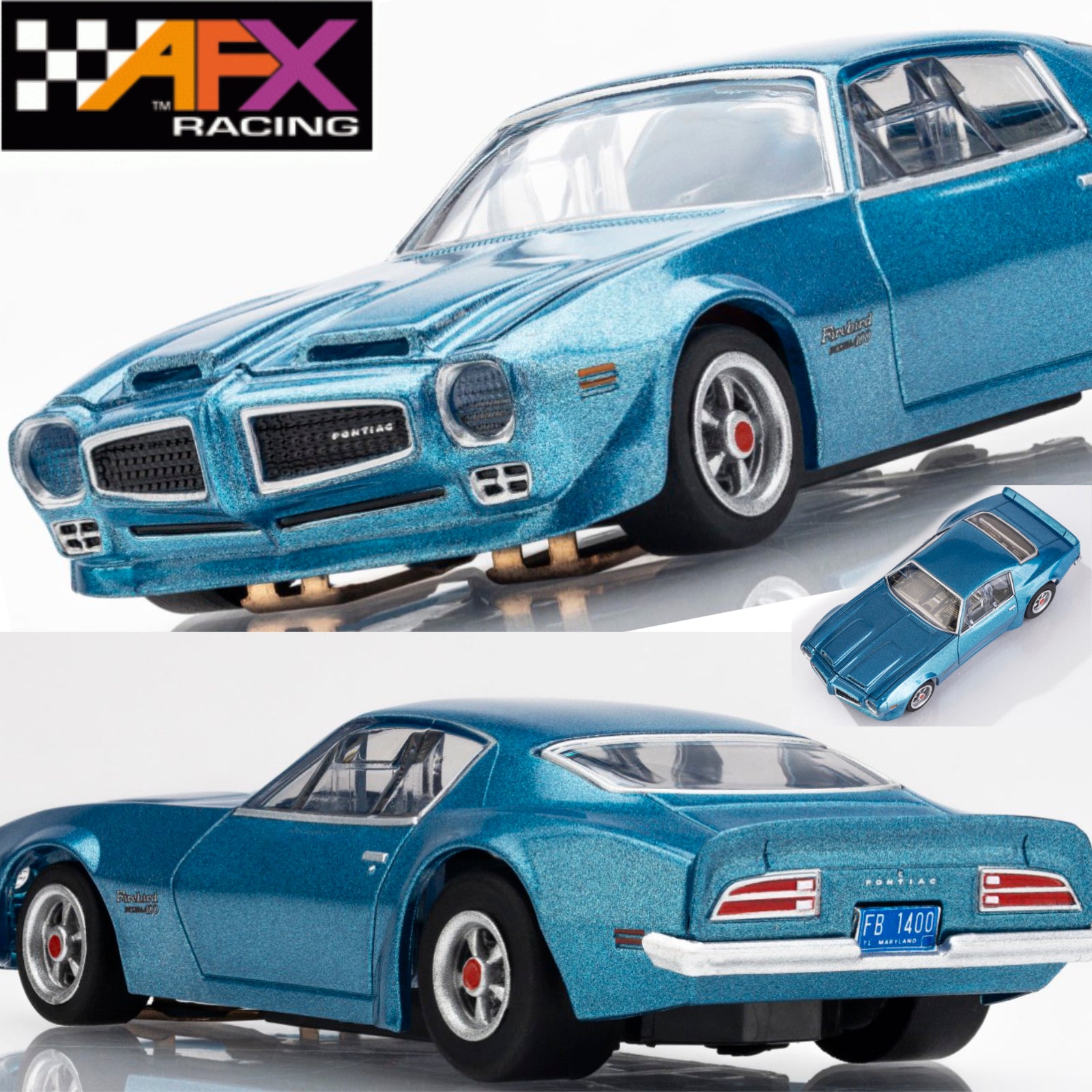 AFX 22123 1970 Pontiac Firebird Formula 400 Blue HO Slot Car MegaG+ AFX22123 | PowerHobby
