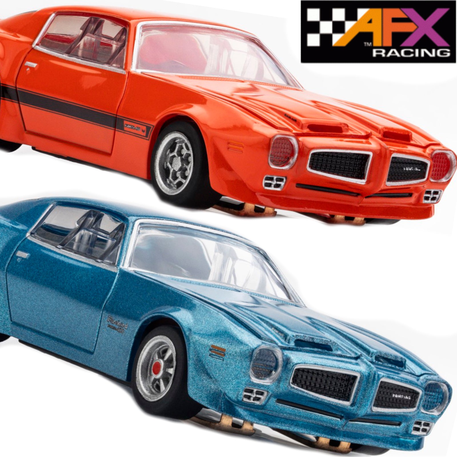 AFX Pontiac Firebird Formula 400 Blue Orange HO Slot Car MegaG+ 22123 + 22124 | PowerHobby