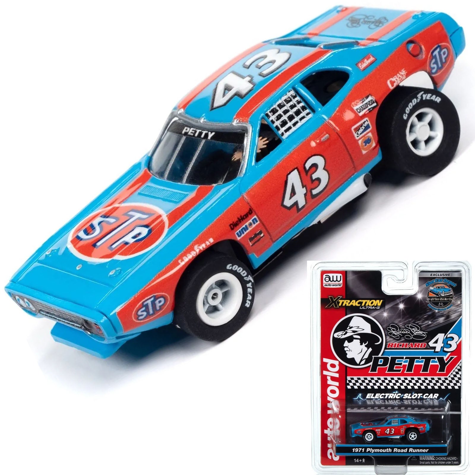 Auto World Exclusive Richard Petty '71 Plymouth Road Runner HO Slot Car | PowerHobby