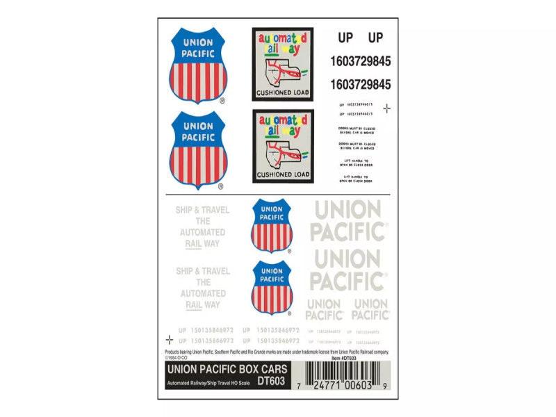 Woodland Scenics DT603 Boxcar Decals Union Pacific HO Train Decal Sheet ...