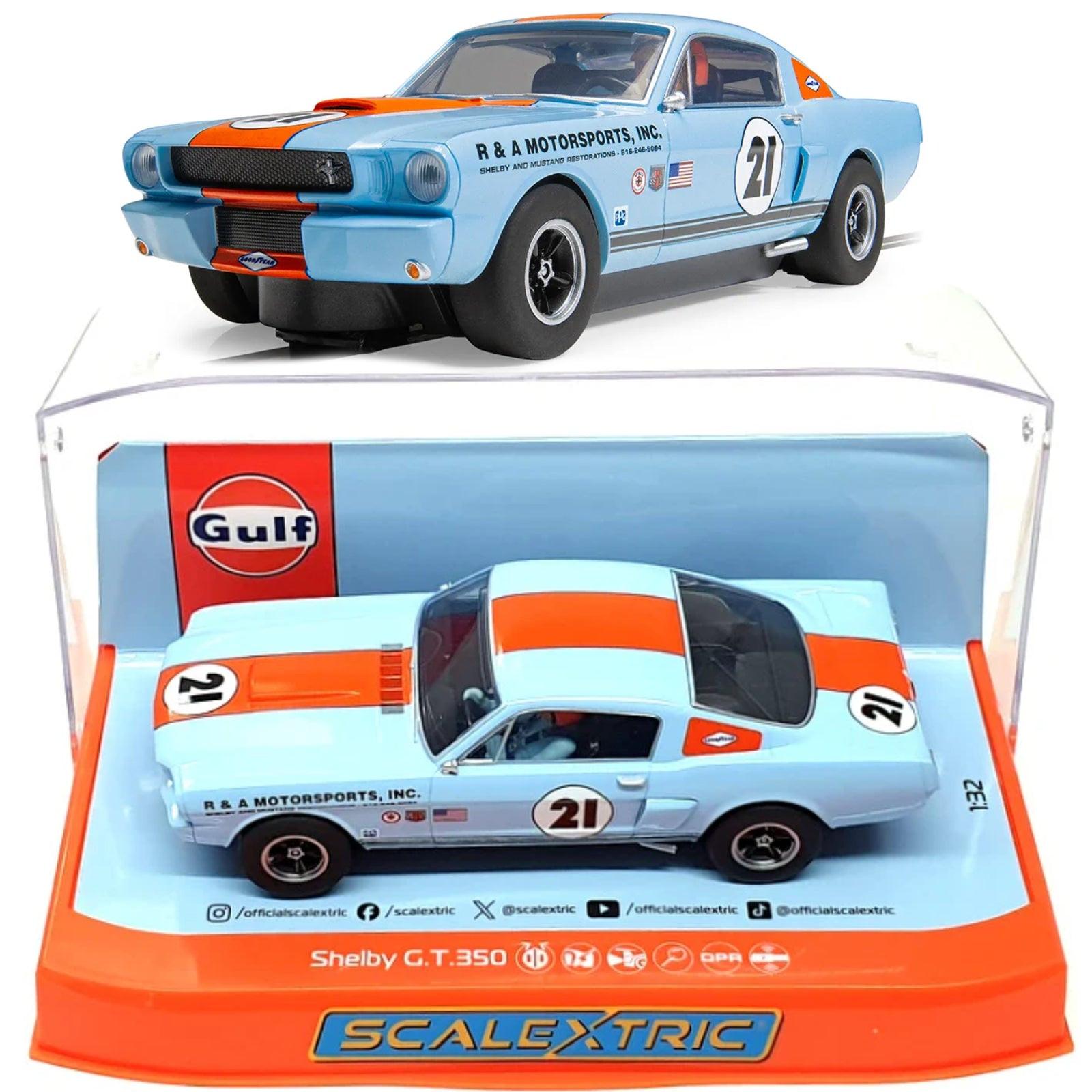 Scalextric C4570 Shelby Mustang GT350 Gulf 1/32 Slot Car DPR | PowerHobby