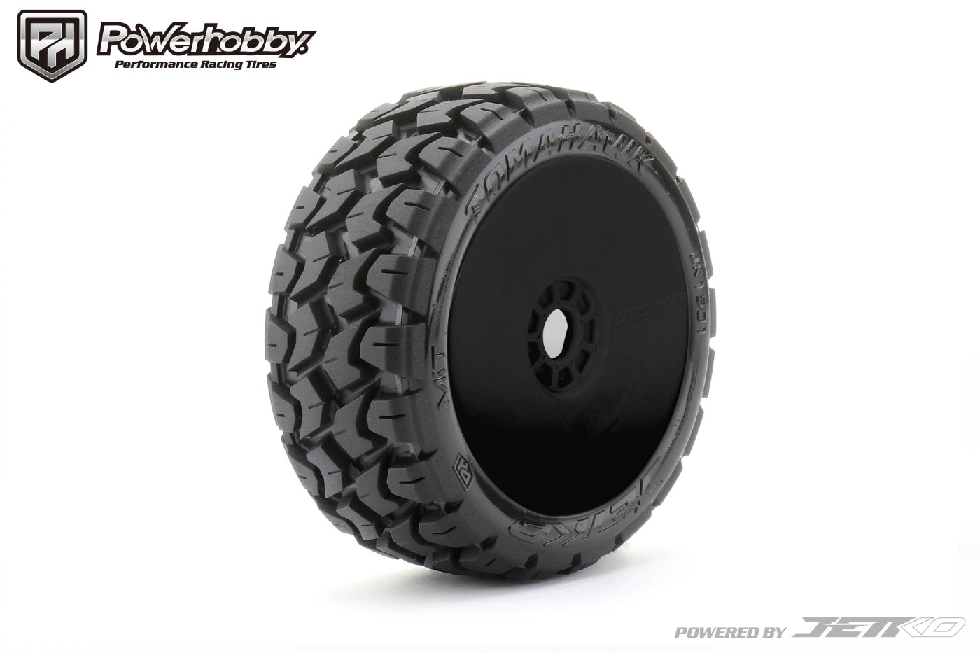 Powerhobby 1/8 Buggy Tomahawk Belted Tires Mounted 17MM Black Dish ...
