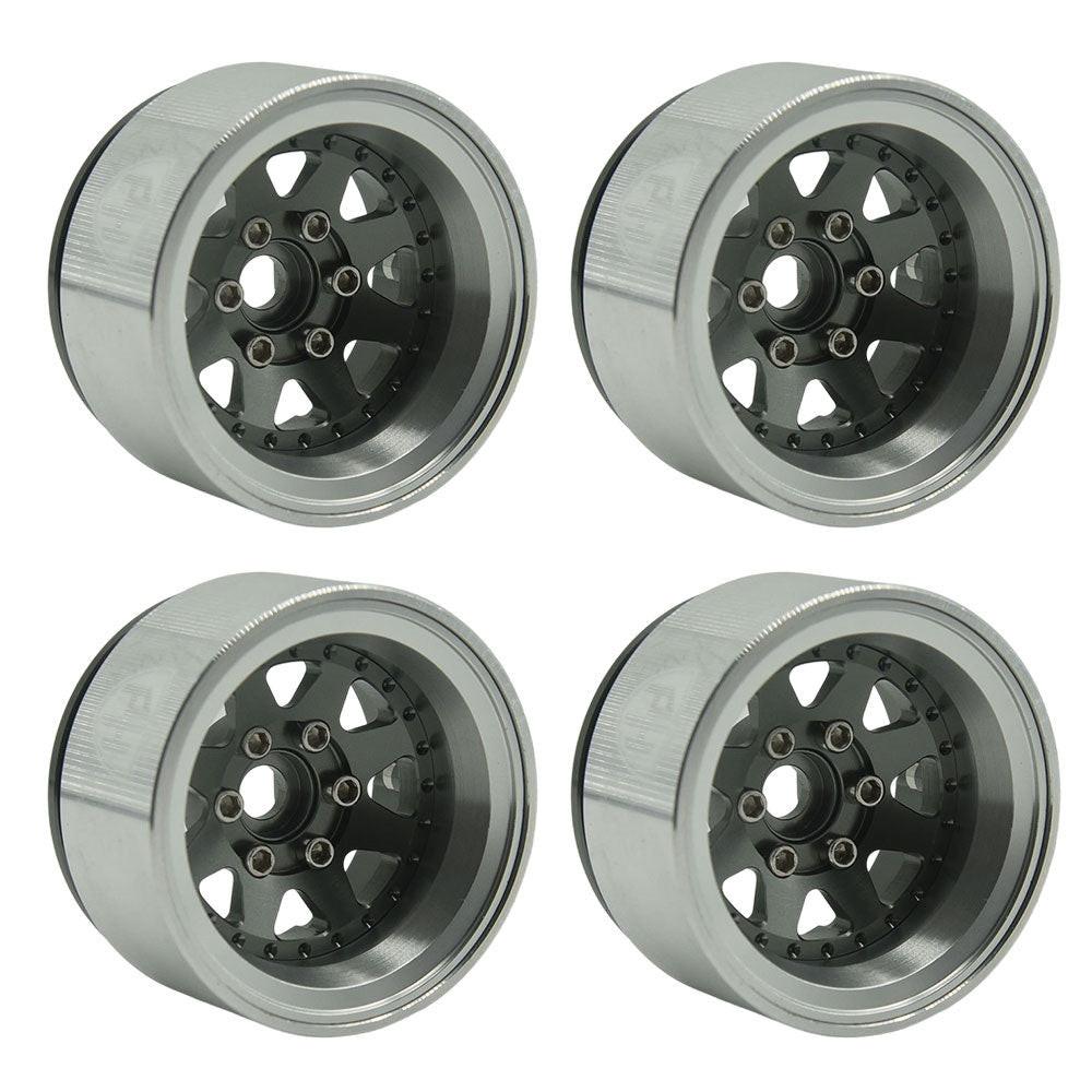 Powerhobby 1.9" 10MM Offset Aluminum Wheels Titanium (4) 1/10 Crawler ...