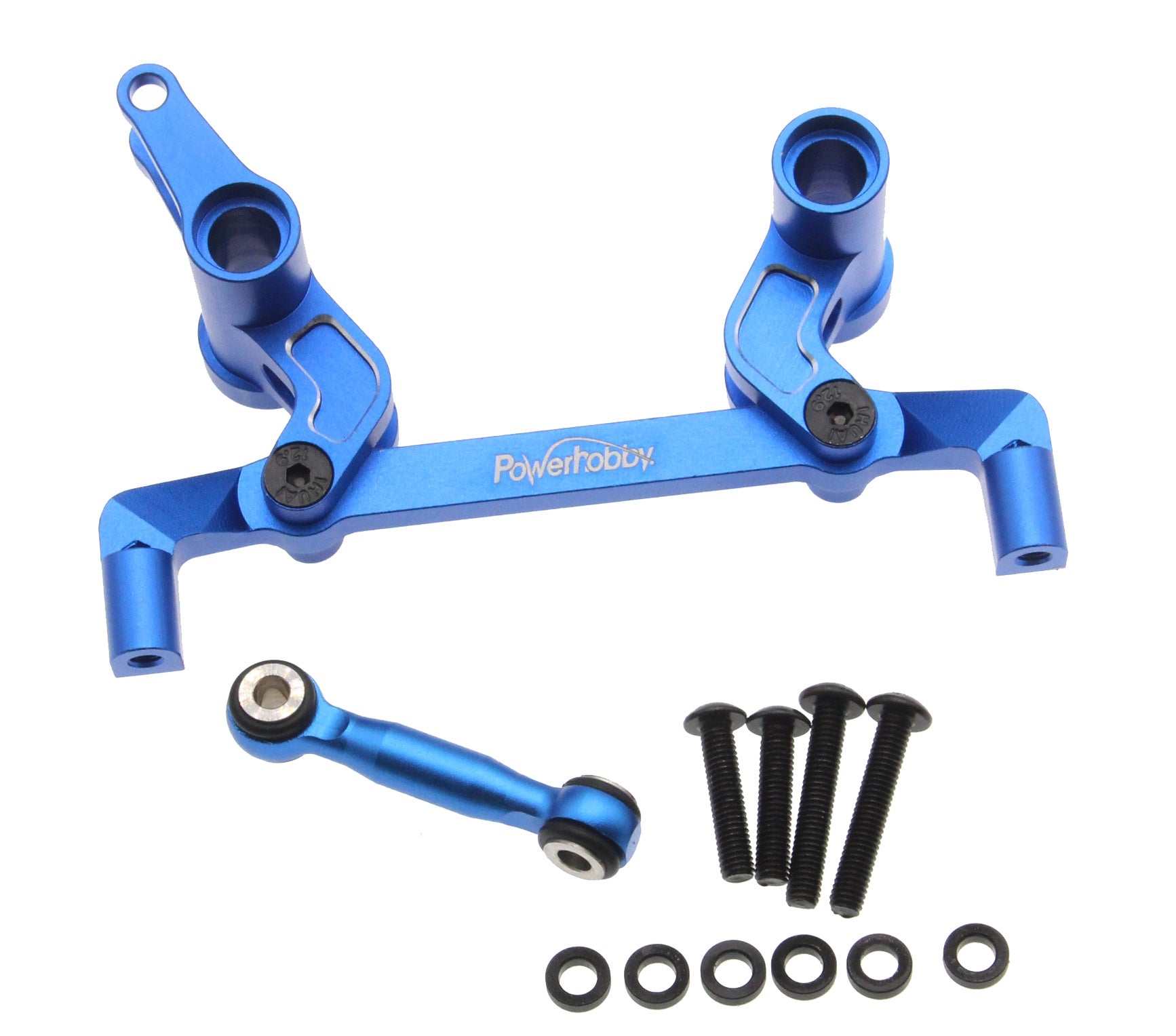 Powerhobby Aluminum Steering Set w Rod Blue FOR Traxxas 4-Tec Drift ...