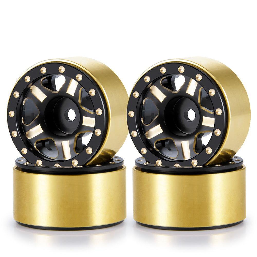 Powerhobby 1.0" Beadlock Brass Wheels (4) 1/24 Rock Crawler | PowerHobby