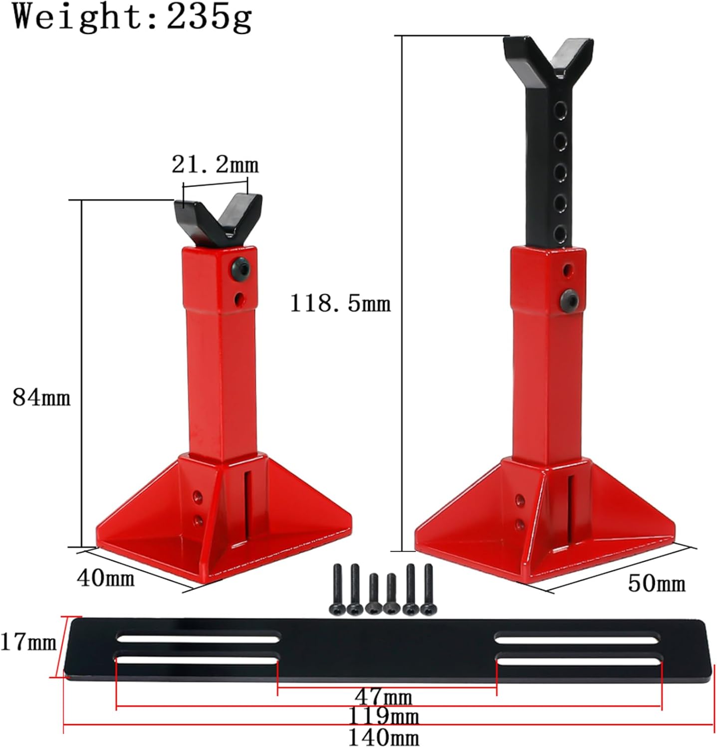 Powerhobby RC Car Jack Stand RED for 1/8 1/10 Scale Rock Crawler ...