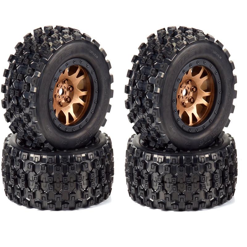 Pro-Line Badlands MX43 Pro-Loc Mounted Tires / Wheels Bronze (4) X-Maxx ...