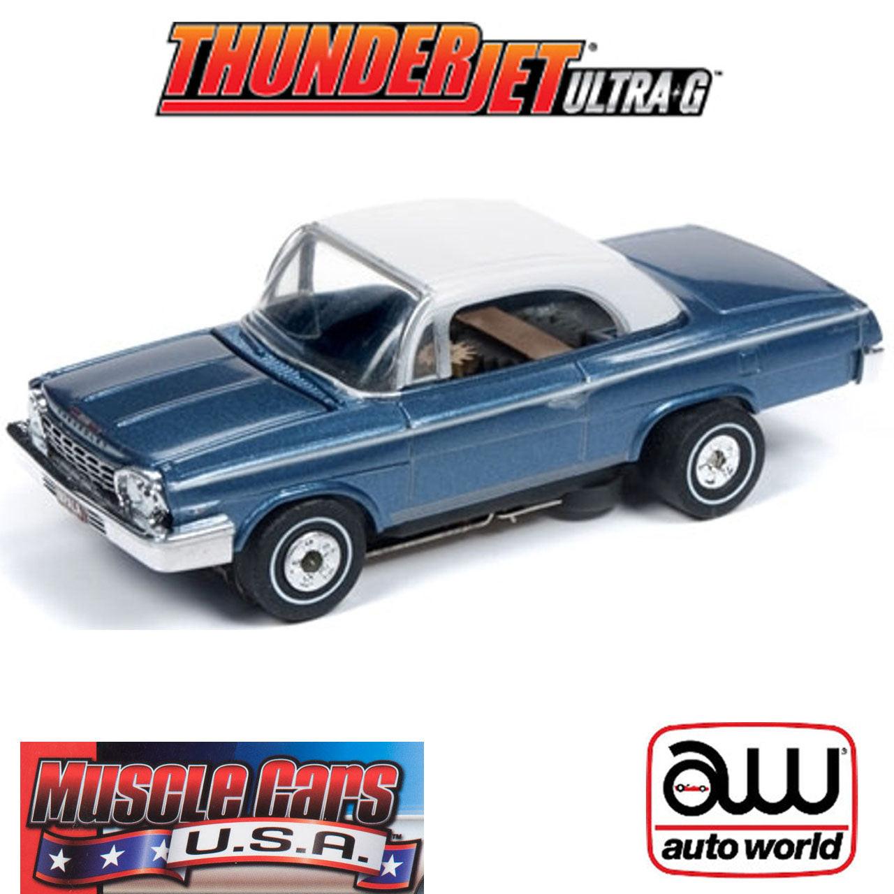 Auto World 1962 Chevy Impala Blue Thunderjet R25 HO Slot Car SC340 for ...