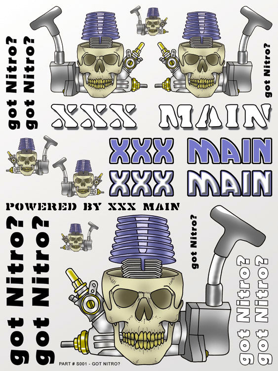 XXX Main XXXS001 Got Nitro? Sticker Sheet RC Decal | PowerHobby