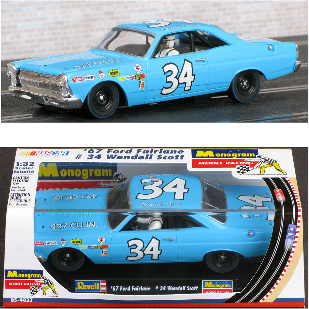 Revell Monogram 1967 Ford Fairlane Wendell Scott Nascar #34 1/32 Slot ...