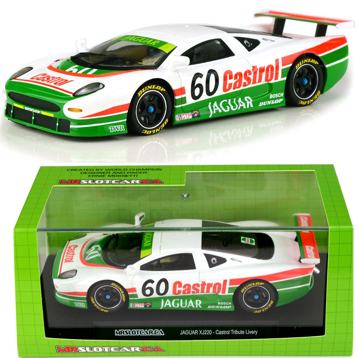 MRSLOTCAR Jaguar XJ220 Castrol MR 1/32 Slot Car MR1086 for Slot.it ...