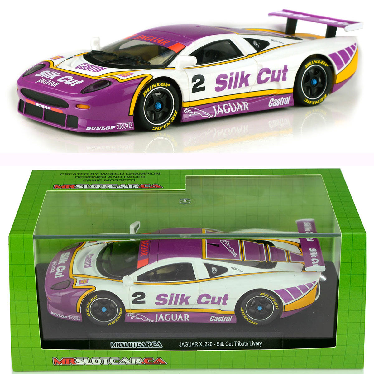 MRSLOTCAR Jaguar XJ220 Silk Cut MR 1/32 Slot Car MR1087 for Slot.it ...