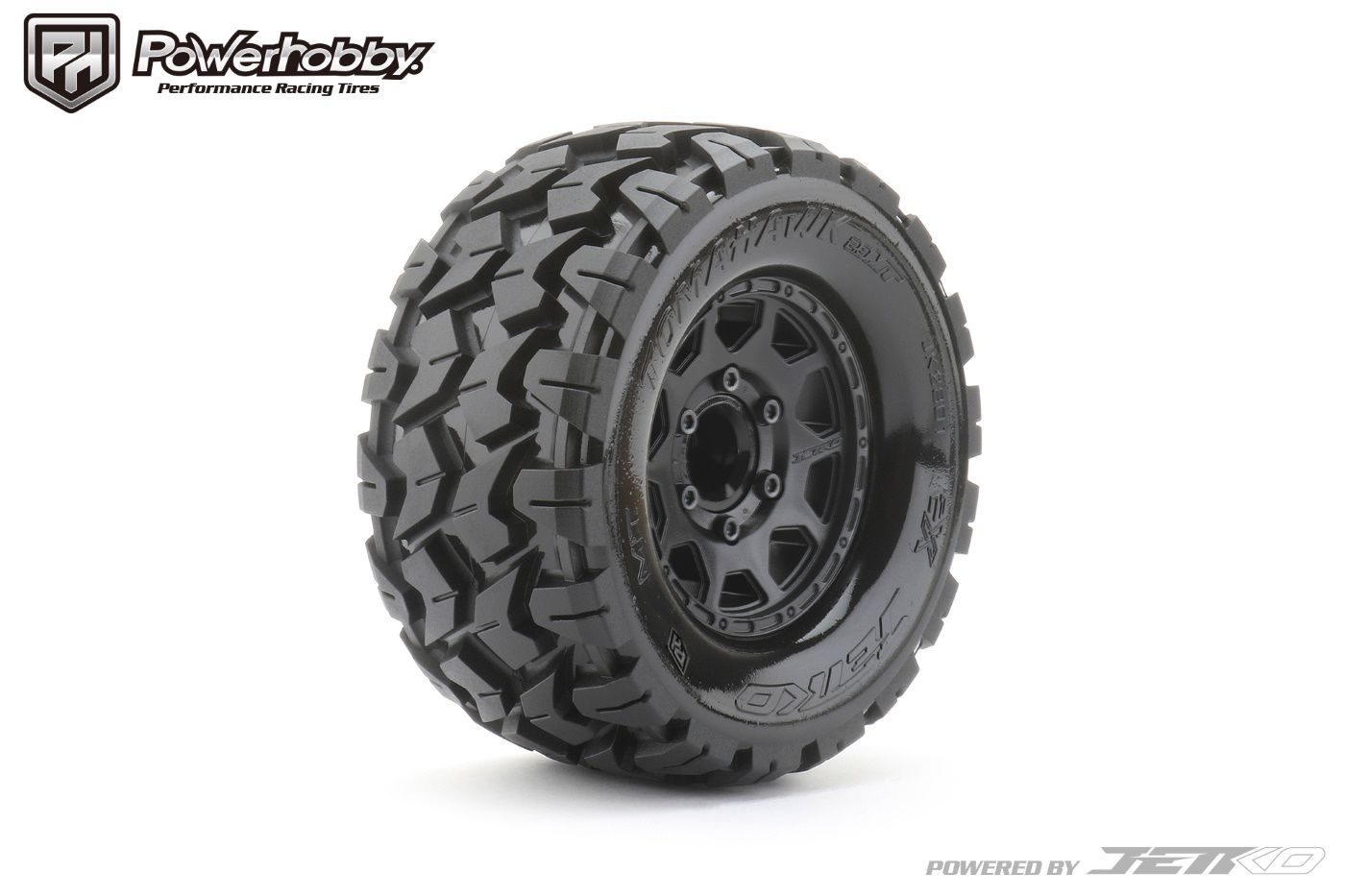 Powerhobby 1/10 2.8 MT Tomahawk Belted Tires (2) with Removable Hex ...