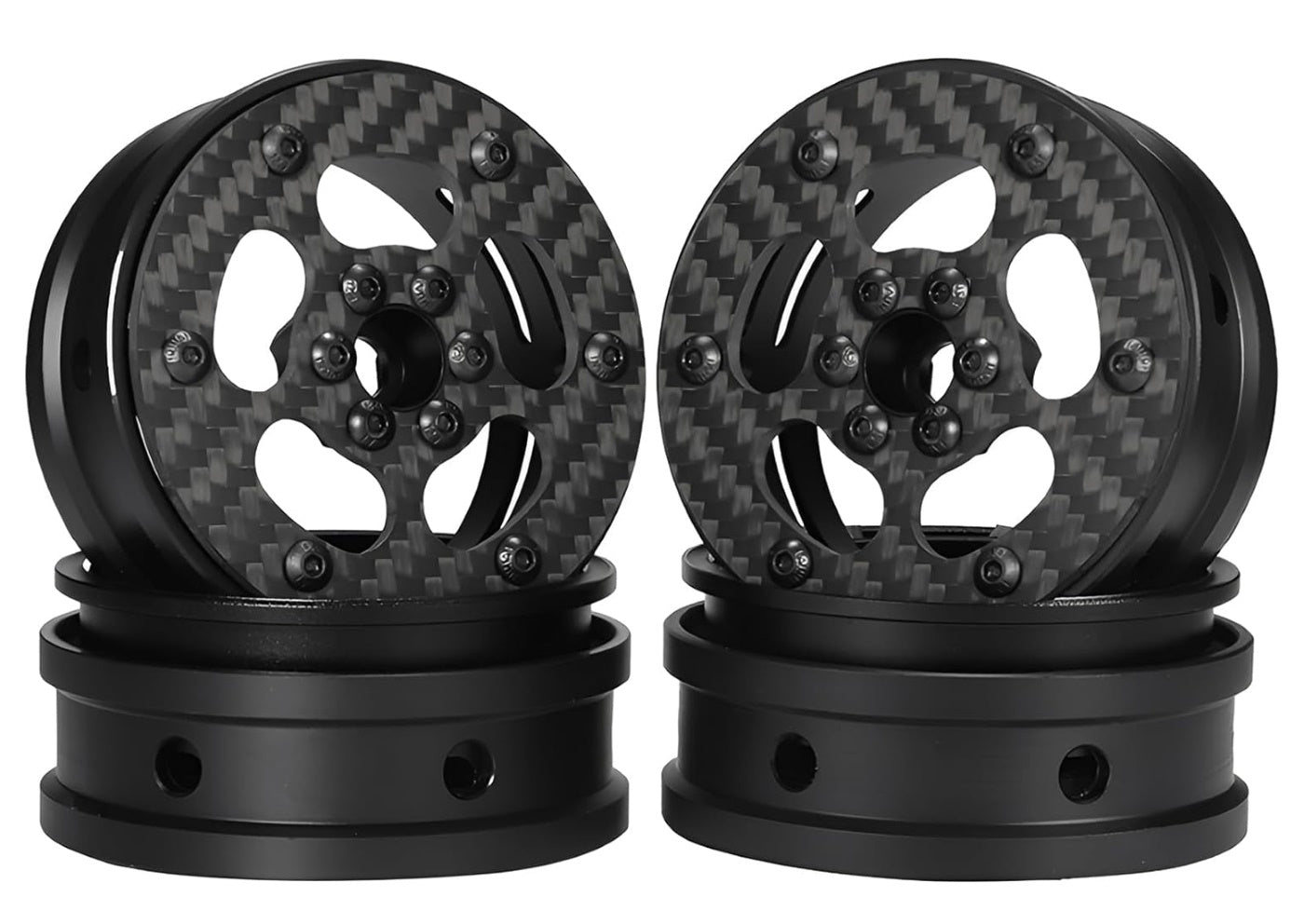 Powerhobby 2.2" Carbon Fiber Lightweight Beadlock Wheels 1/10 Rock ...