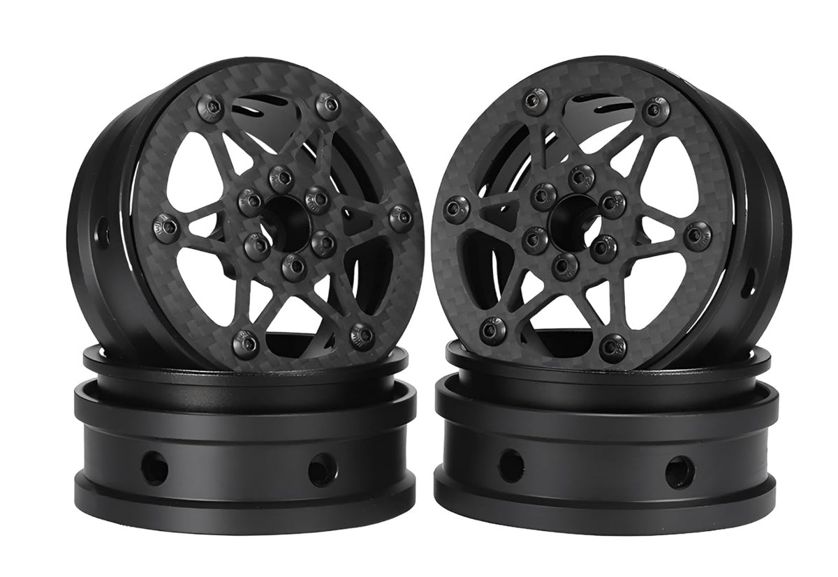 Powerhobby 2.2" Carbon Fiber Lightweight Beadlock Wheels 1/10 Rock ...