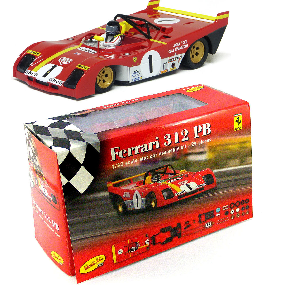Slot.it Ferrari 312PB #1 Monza 1972 Kit 312 PB 1/32 Slot Car SIKF01D ...