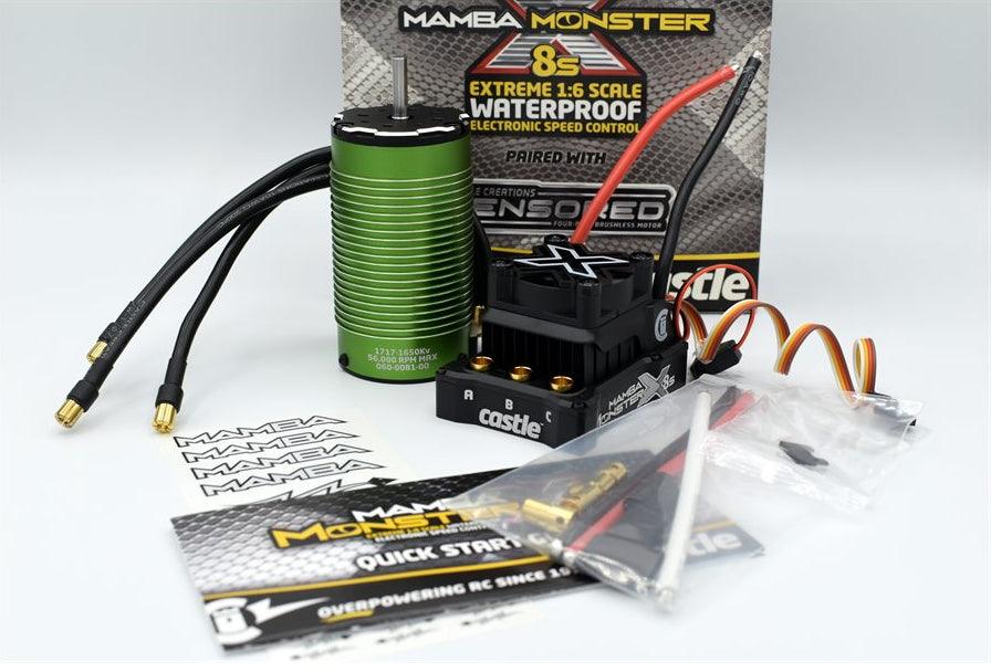 Castle creations MAMBA MONSTER X 8S ESC 33.6V ESC W / 1717-1650KV Motor ...
