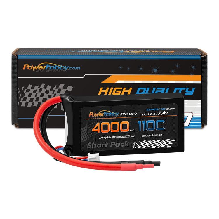 Powerhobby 2S 7.4V 4000mah 110C-220C Short Drag Racing Lipo Battery ...