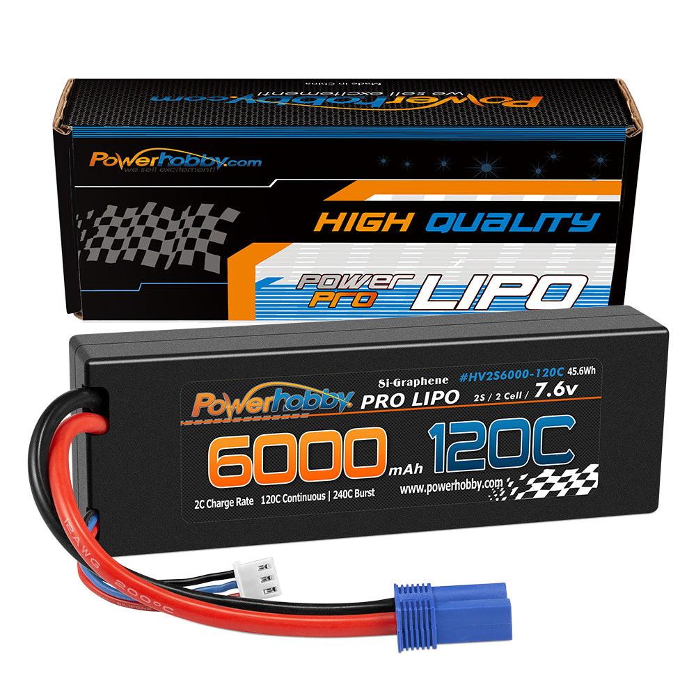 Powerhobby 2S 7.6V HV + Graphene 6000MAh 120c Lipo Battery w EC5 Plug ...