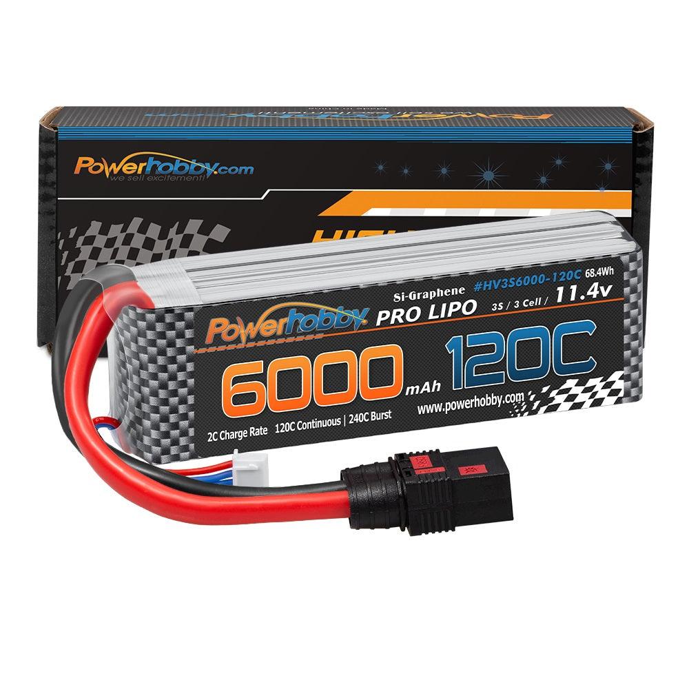 Powerhobby 3s 11.4V 6000mah 120c Graphne + HV Lipo Battery w QS8 Plug ...