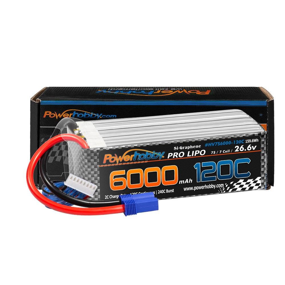 POWERHOBBY 7S 26.6V 6000MAH 120C GRAPHENE + HV LIPO BATTERY W EC5 PLUG | PowerHobby