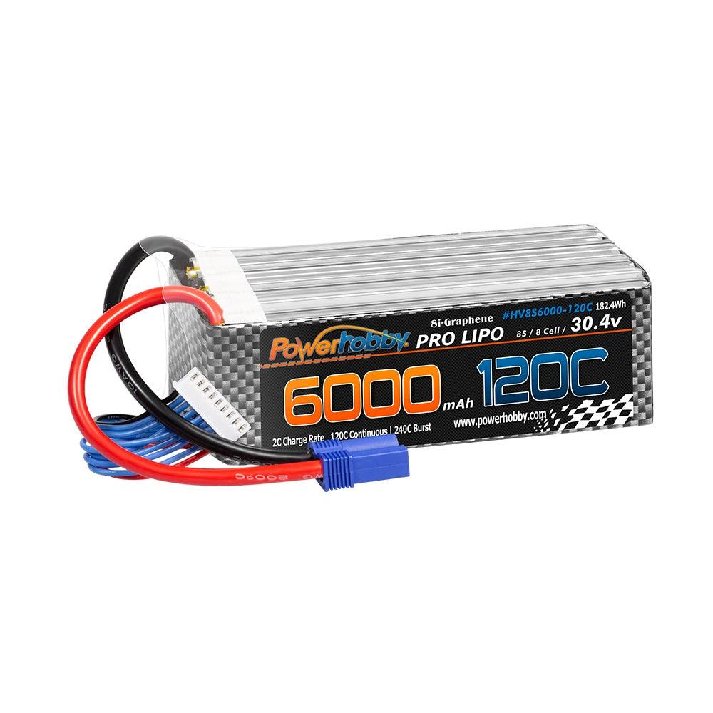 POWERHOBBY 8S 30.4V 6000MAH 120C GRAPHENE + HV LIPO BATTERY W EC5 PLUG | PowerHobby