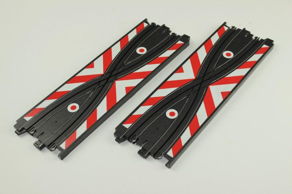 AFX 9" Racing Stripes Criss Cross HO Scale Track 2pcs #70612 | PowerHobby