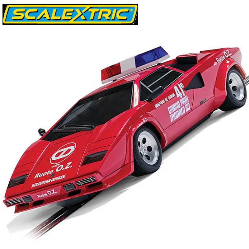 Scalextric C4329 Lamborghini Countach 1983 Monaco GP Safety Car slot 1/ ...