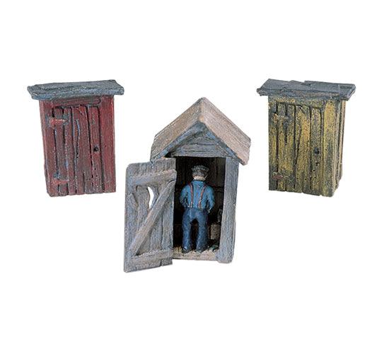 Woodland Scenics D214 HO Outhouses (3) & Man Set Structure Kit | PowerHobby