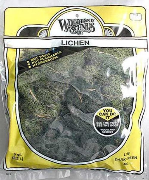 Woodland Scenics L168 N/HO Lichen DarkGreen Mix 3 Quarts Train Scenery ...