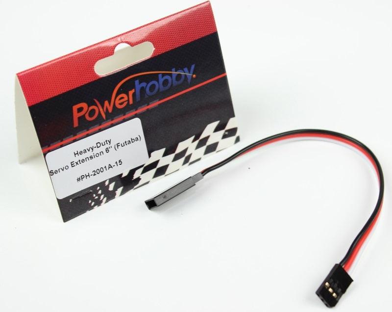 PowerHobby 6" Heavy Duty Servo Extension Futaba Connector