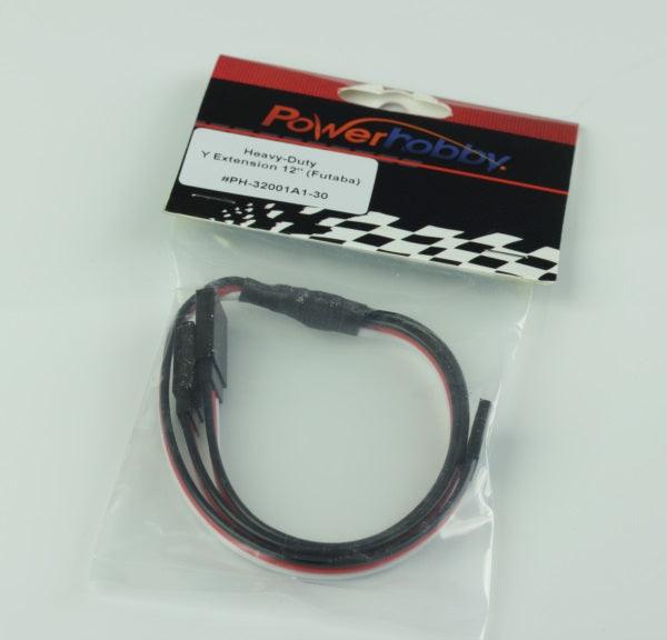 Powerhobby 12" Heavy Duty Y Servo Extension / Harness Futaba Connector ...