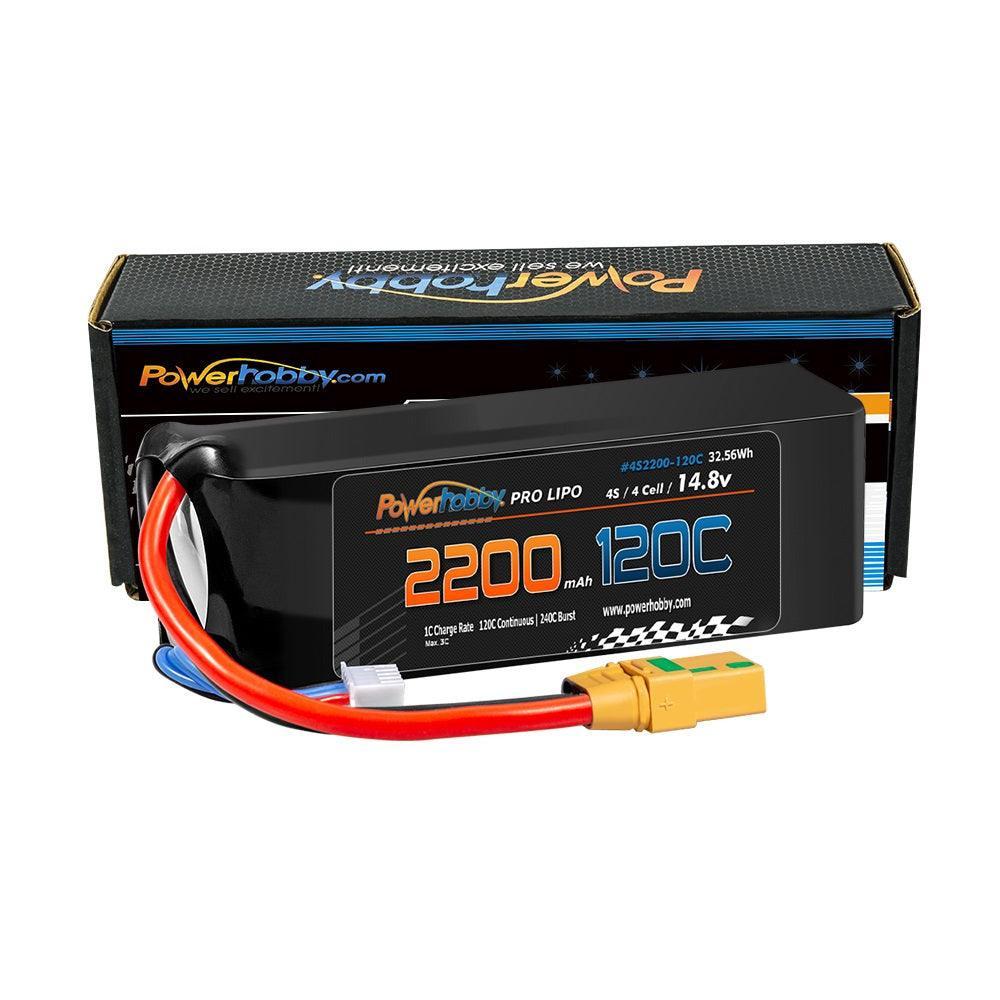 Powerhobby 4S 14.8V 2200mah 120c Lipo Battery w XT90 Plug | PowerHobby