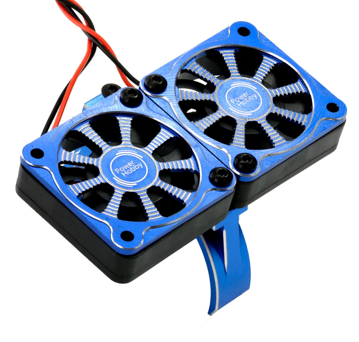 Powerhobby Aluminum Dual High Speed Cooling Fans Blue FOR 1/5 Motor ...