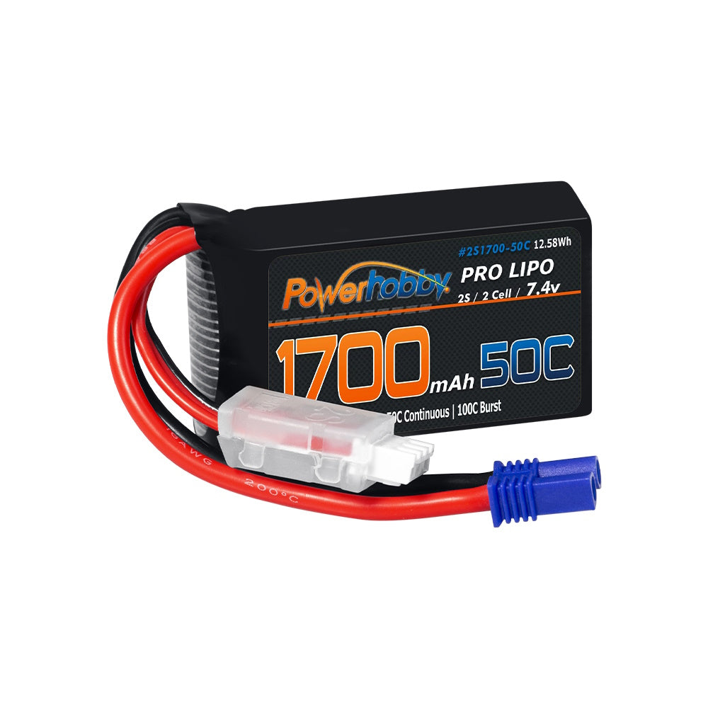 Powerhobby 2S 1700mAh 50C LiPo Battery w EC2 Plug : Losi Mini-B ...