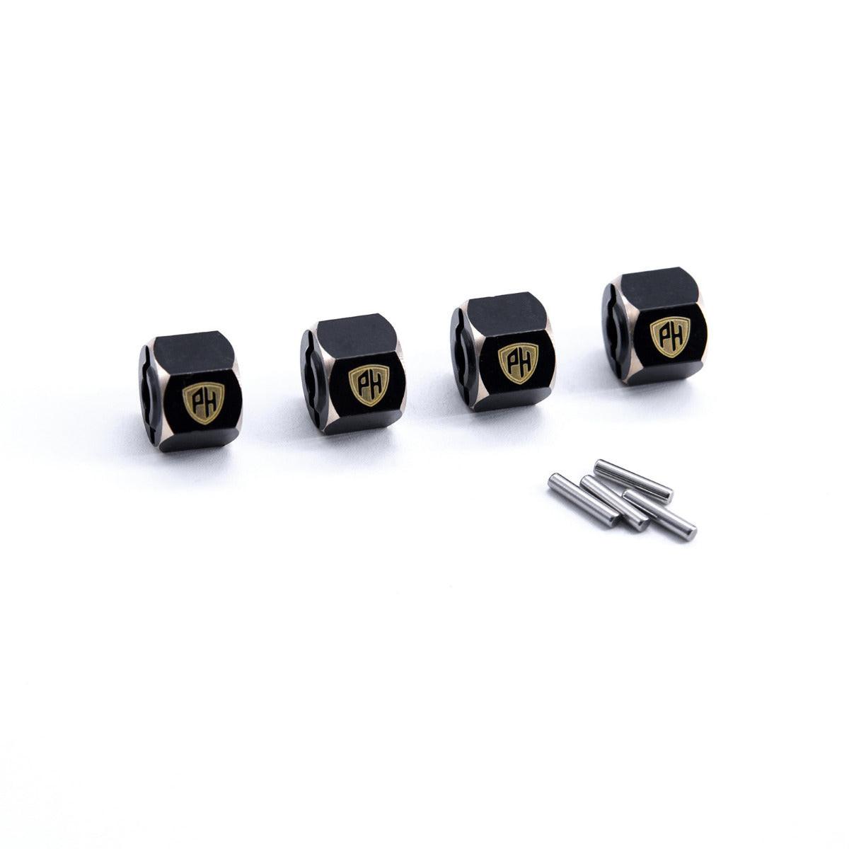 Powerhobby Brass Wheel Hex Axial 1/18 Capra UTB18 Black | PowerHobby