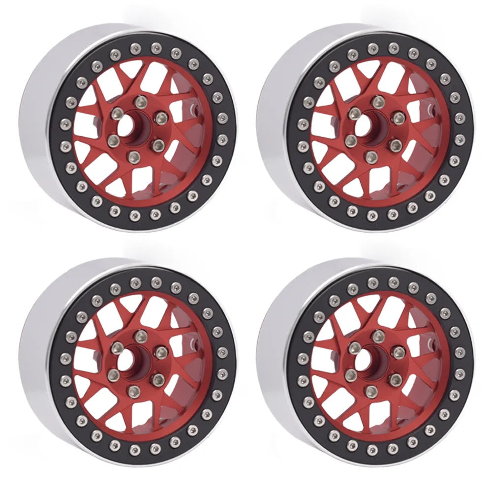 Powerhobby Aluminum 2.2" Beadlock Wheels Red (4) 1/10 Rock Crawler ...