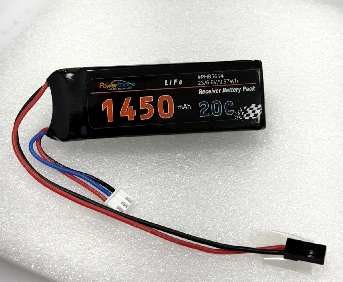 Powerhobby LiFe 2S 6.6V 1450mah LiFe Receiver Battery Pack | PowerHobby