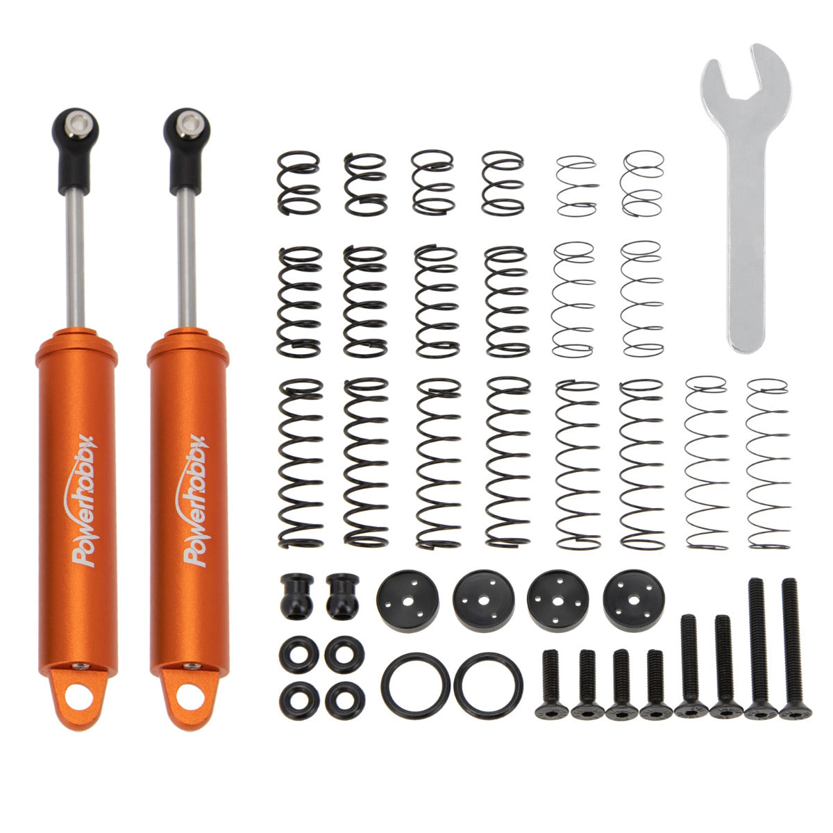Powerhobby 110mm Promatics Two Stage Internal Spring Shocks (2) Orange ...