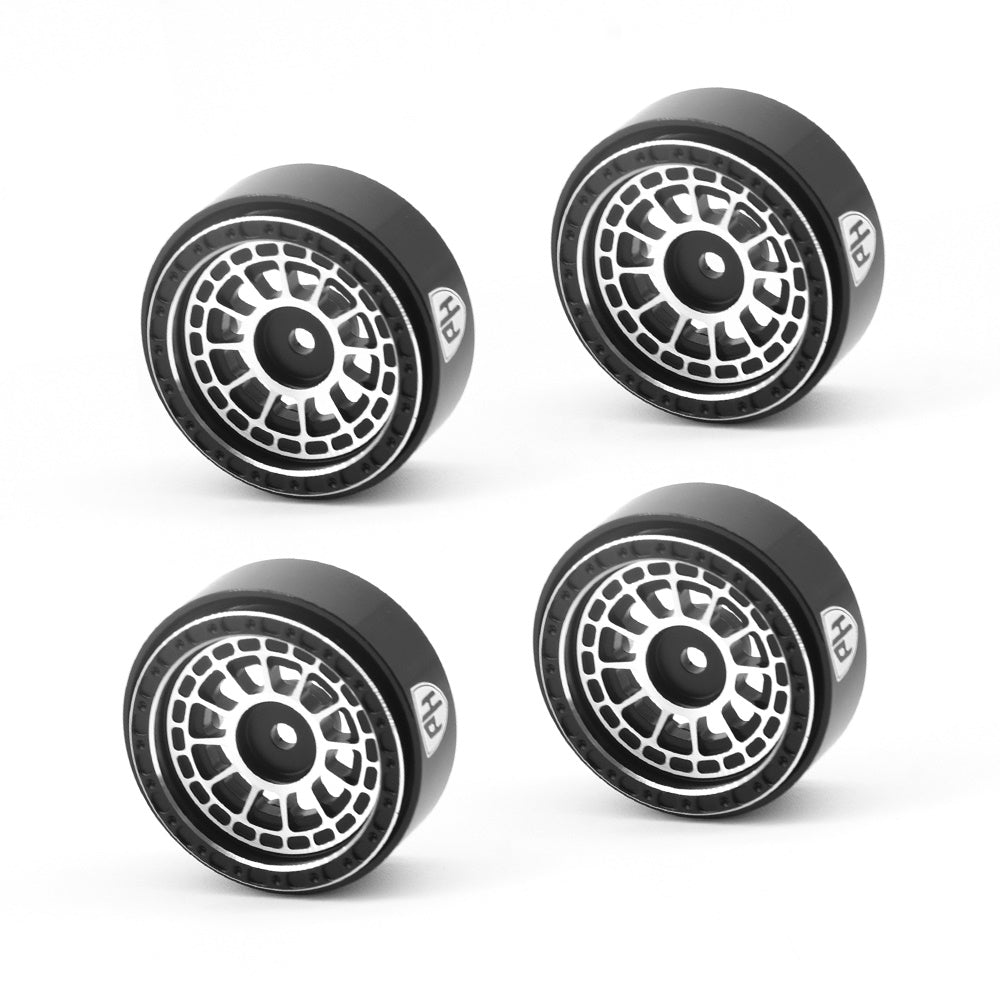 Powerhobby 1.0" Aluminum Wheels Black / Silver (4) 1/24 Rock Crawler ...