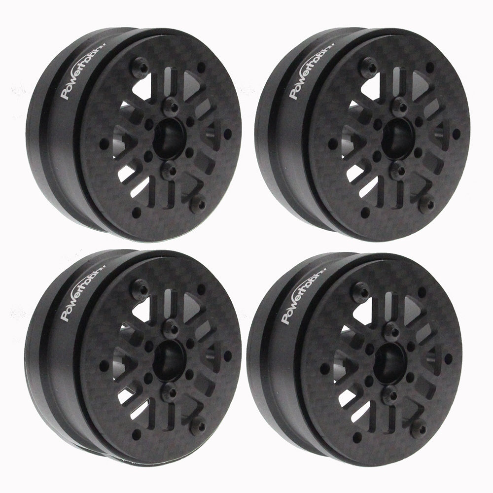 Powerhobby 1.9" Carbon Fiber Lightweight Beadlock Wheels F 1/10 Rock ...