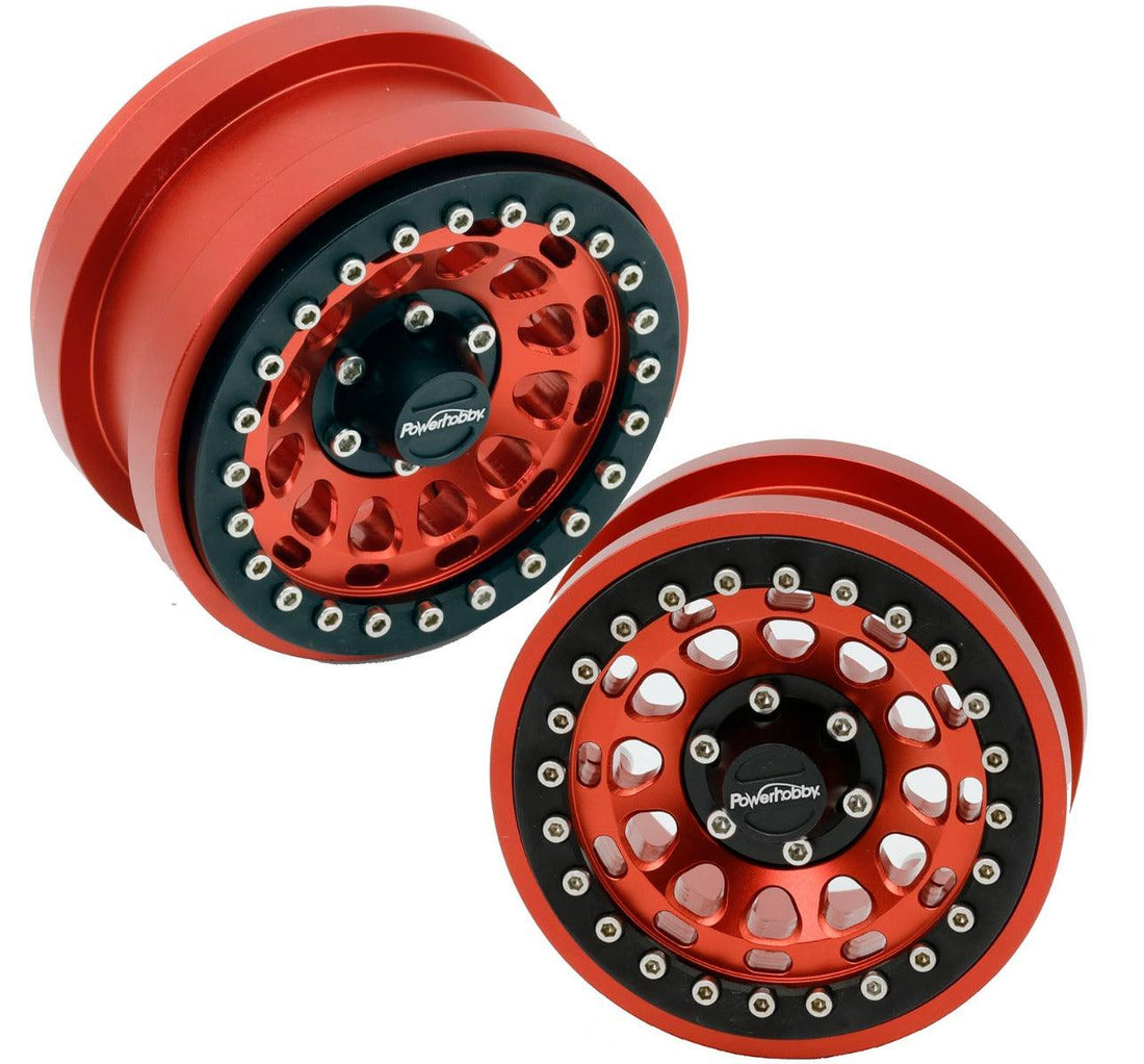 Powerhobby Axial SCX6 2.9” Aluminum Beadlock Wheels Rims Red (4 ...