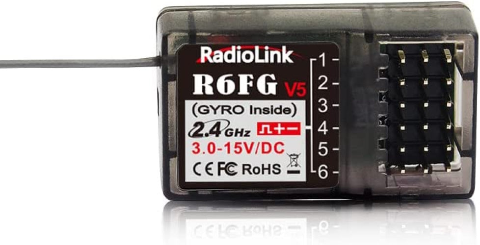 Radiolink R6FG 6 Channels 2.4GHz RC Receiver w Gyro Surface Long Range ...