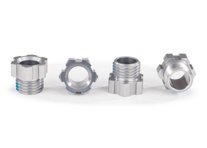 Traxxas 8886A Stub Axle Nut Aluminum (Gray-Anodized) (4) TRX-4 | PowerHobby