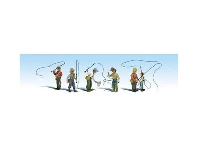 Woodland A1910 HO Fly Fishermen Figuers | PowerHobby