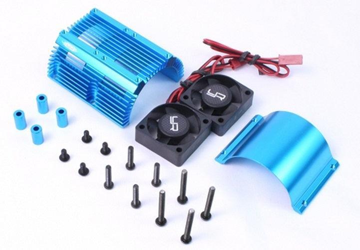Yeah Racing Heat Sink w/Twin Tornado High Speed Fans Sets Blue For 1/8 ...
